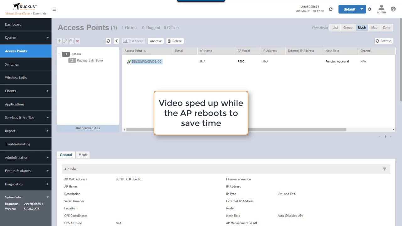 SmartZoneOS 5 Demonstration: Zero Touch Mesh on Ruckus SmartZone - YouTube