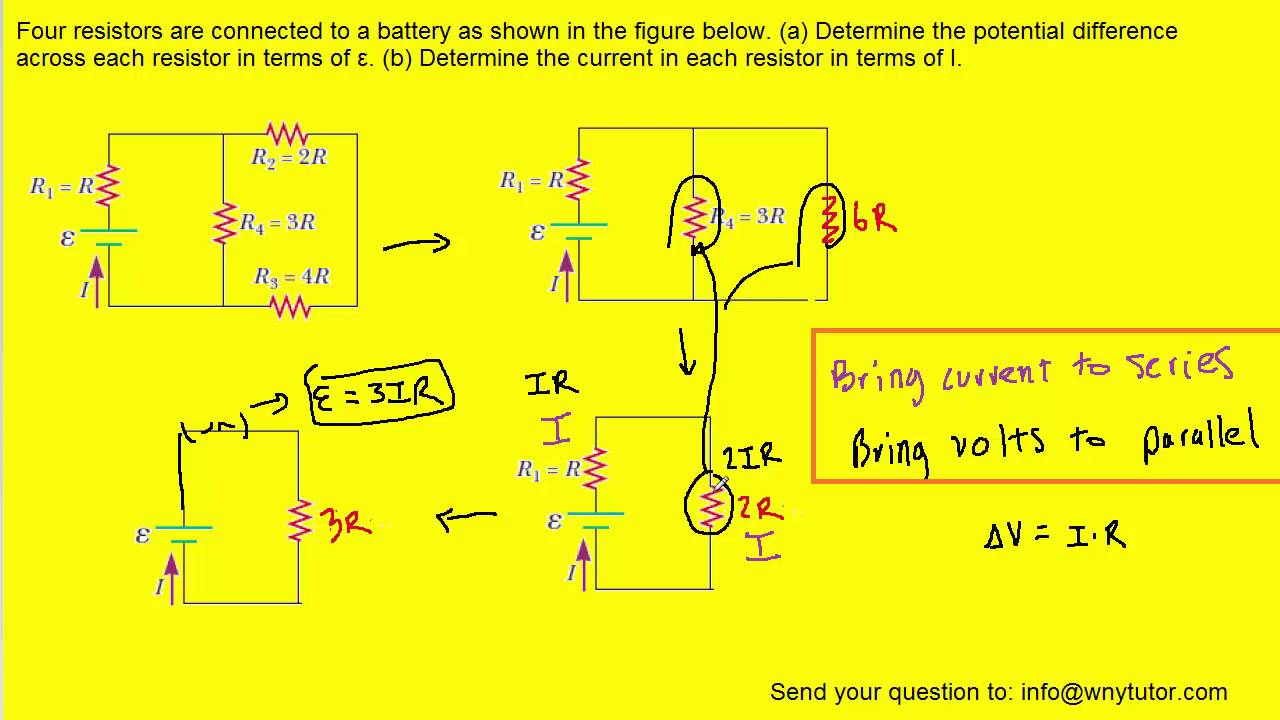 Four Resistors Are Connected To A Battery As Shown In The Figure Below