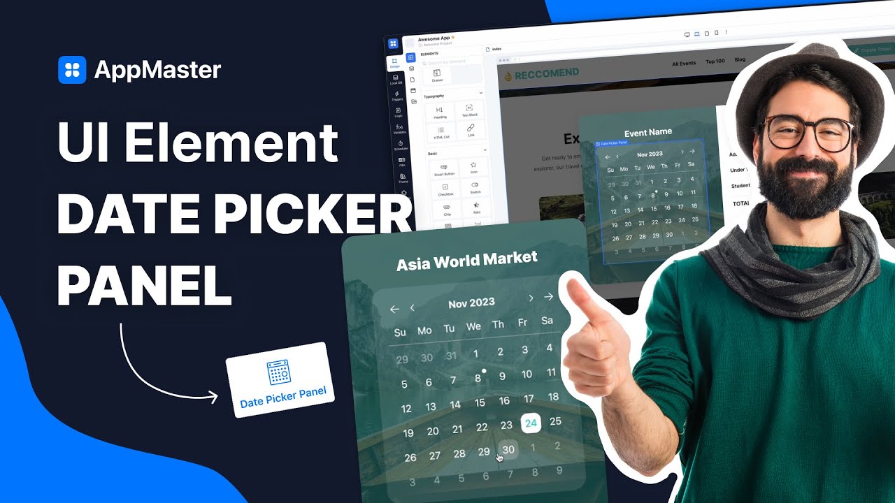 Date Picker Panel for custom calendars and bookings - YouTube