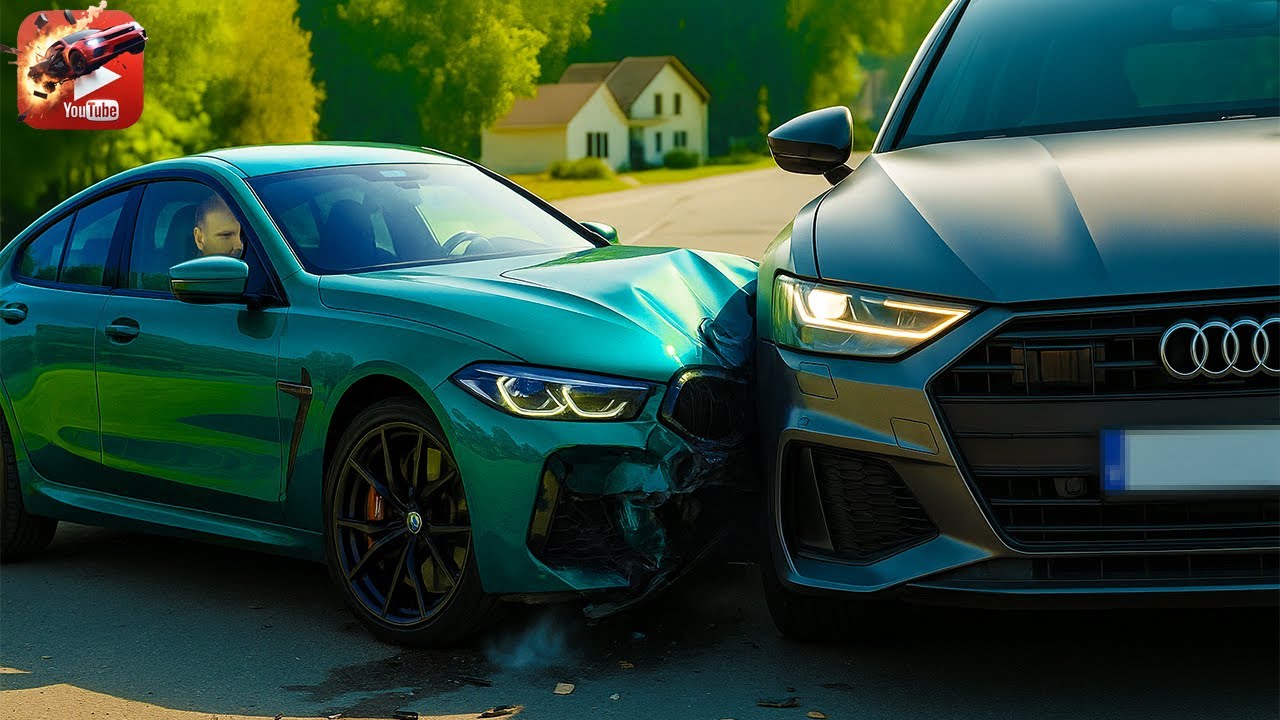 BMW M8 vs AUDI RS7 🚙💥| dangerous objects and car crashes | most epic car crashes in beamng.drive ...