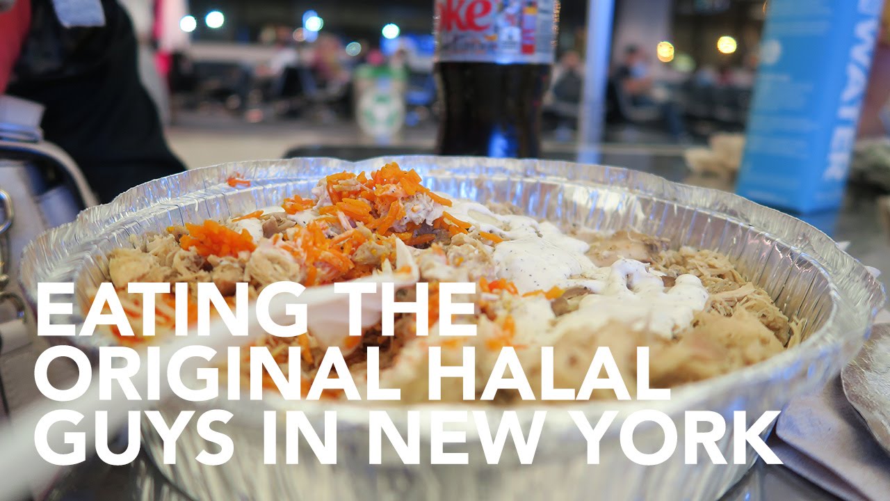Eating the original Halal Guys in New York - YouTube