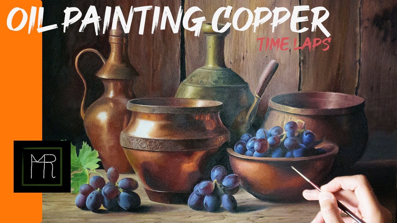 oil painitng copper and wood - YouTube