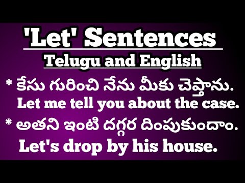 'Let' Sentences in Telugu and English || Learn Simple way # ...