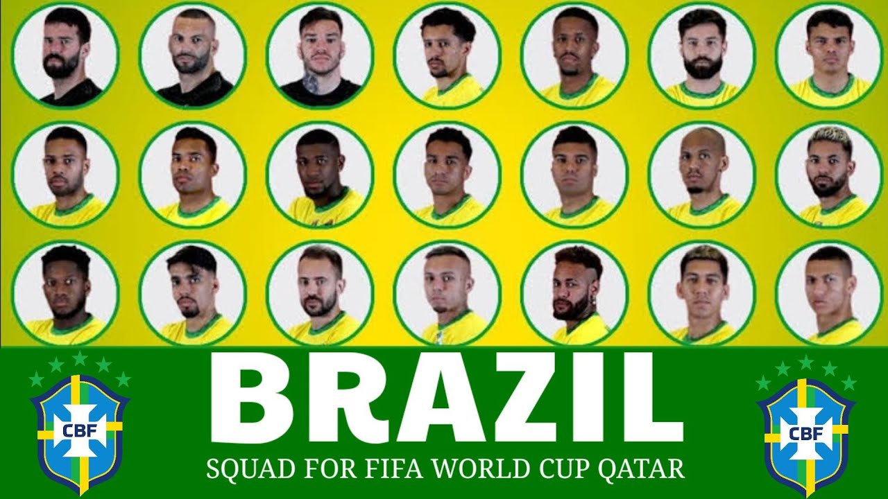BRAZIL FULL SQUAD FOR FIFA WORLD CUP 2022, QATAR/// PLAYERS DETAILS ...