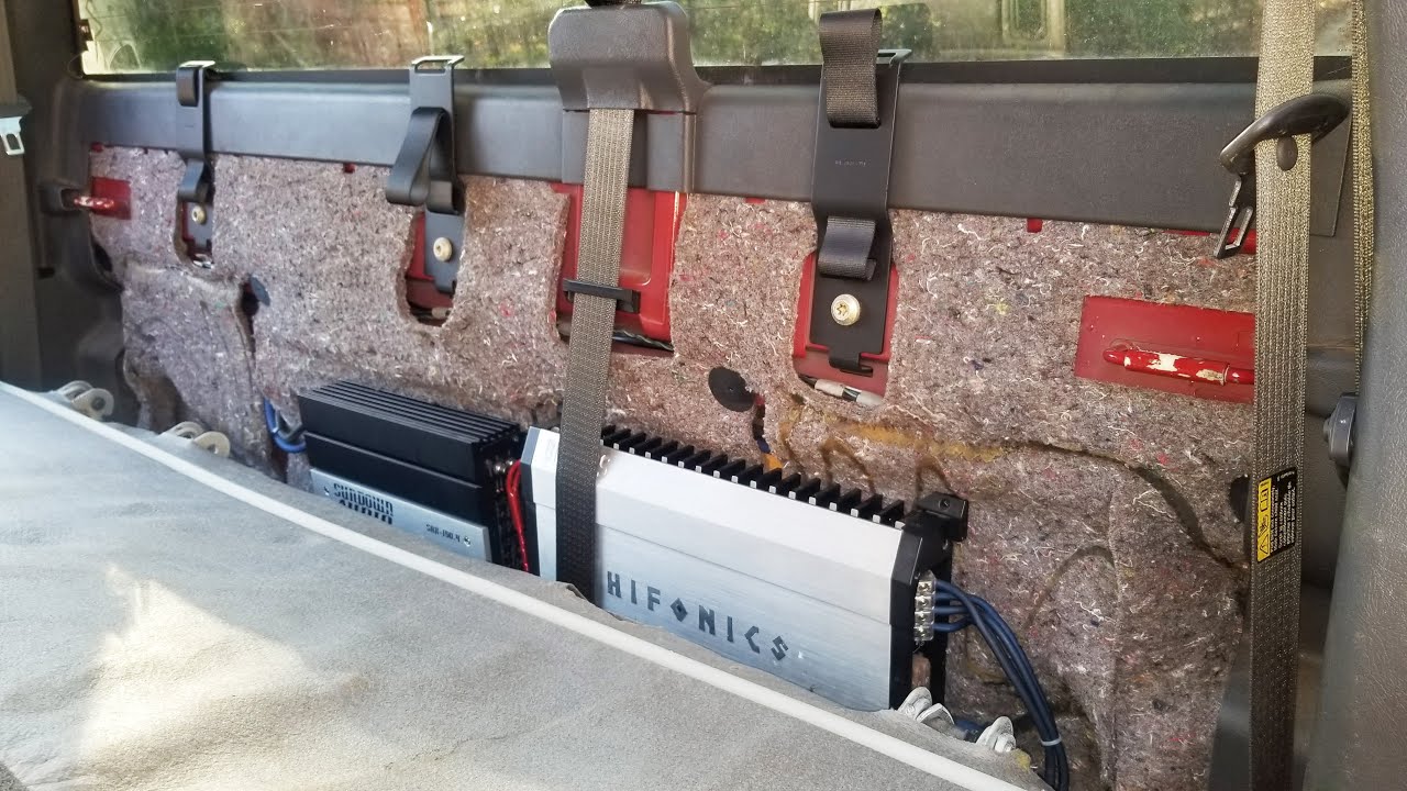 Amps Mounted Behind The Rear Seat In My Chevy Silverado - YouTube