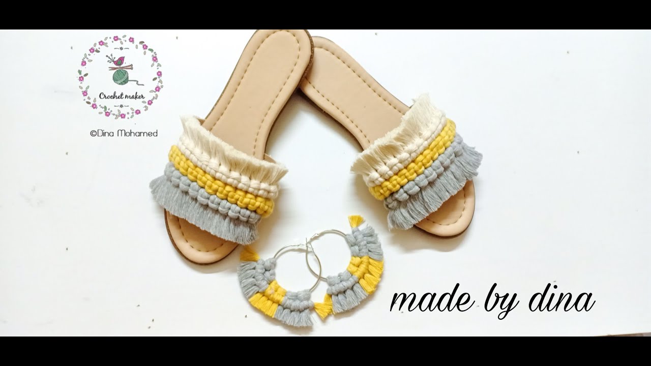 Macrame slipper for beginner كروشيه سليبر مكرمية للمبتدئين - YouTube