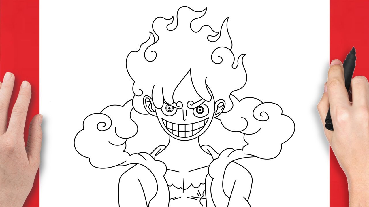 How To Draw Luffy Gear 5 From One Piece - Step By Step Drawing Tutorial ...