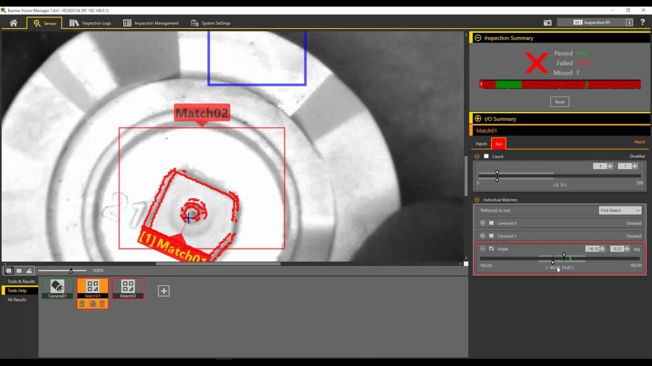Banner VE Vision Manager Match Tool & Angle - YouTube