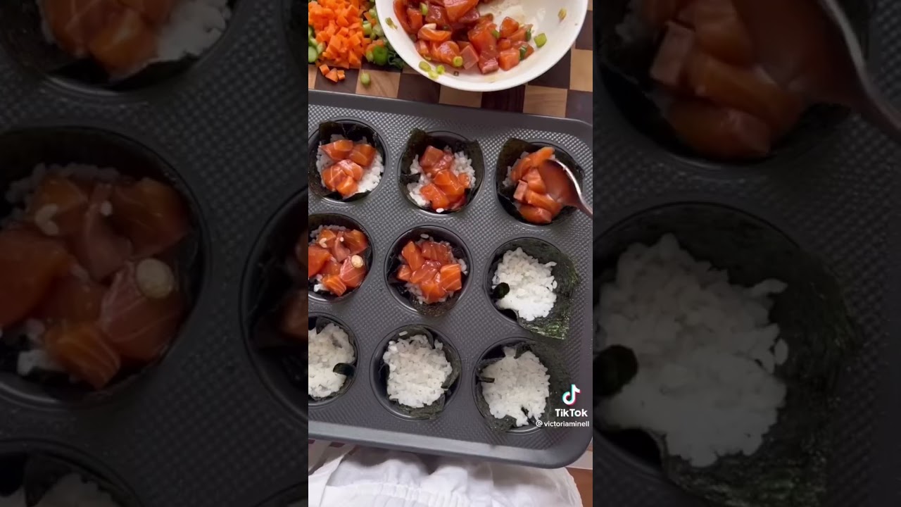 Salmon Sushi Muffins - YouTube