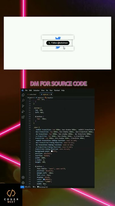How To Make Insane Button With HTML CSS JS ?🔥 #css #html #programming #webdevelopment #codermeet ...