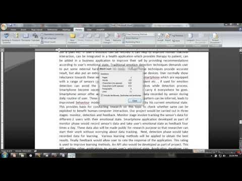How to count number of characters in MS word - YouTube