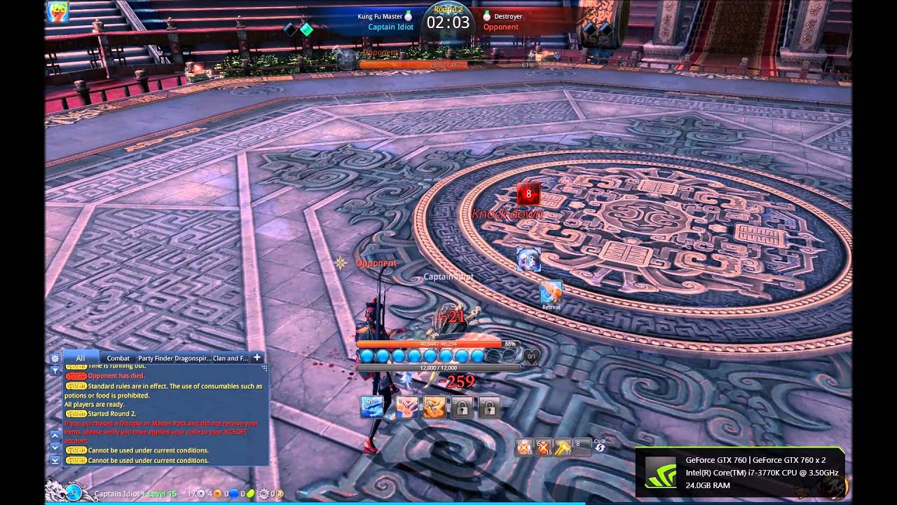 Blade and Soul - Kung Fu Master Vs Destroyer Arena(level 30) - YouTube