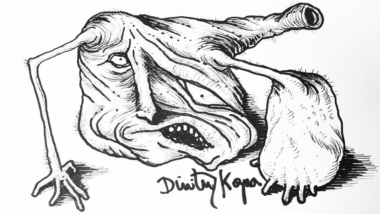 Drawing a Surreal Creature - Time Lapse Art Video - YouTube