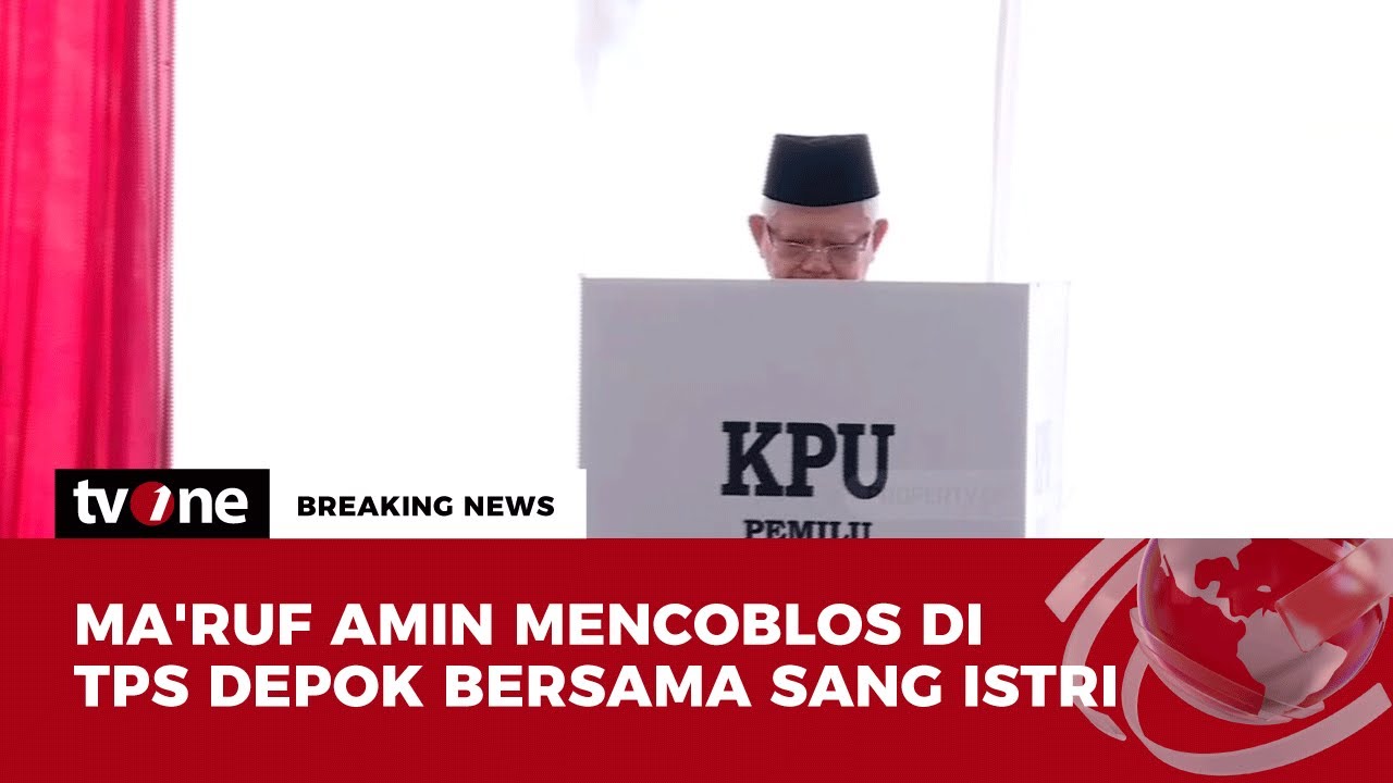 Wapres Ma'ruf Amin Coblos di TPS Cimanggis | Breaking News tvOne - YouTube