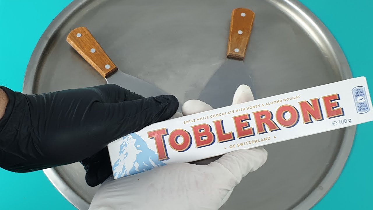 TOBLERONE white Chocolate Ice Cream Rolls - ايس كريم رول على الصاج أكبر ...
