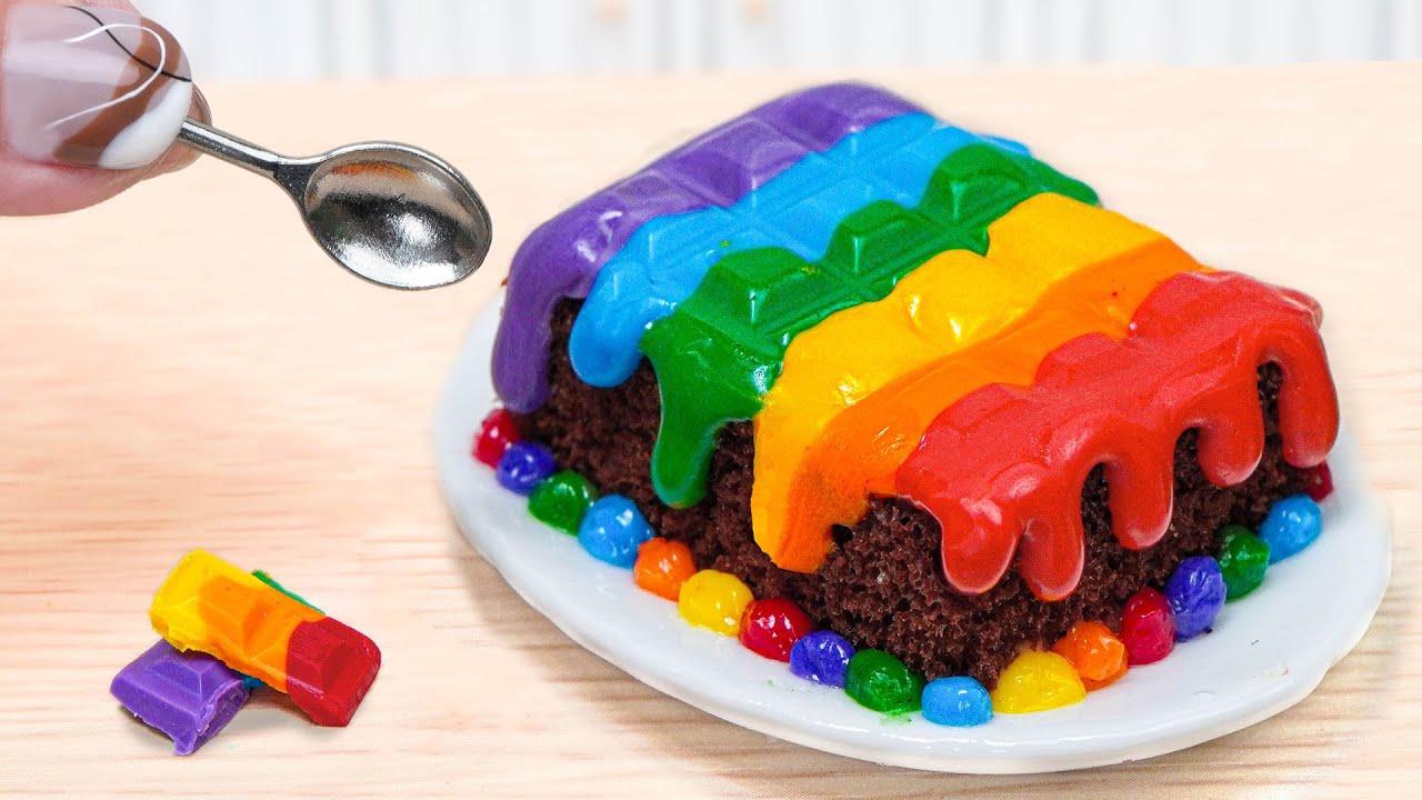 🌈 Tiny Rainbow Cake 🌈 Magic Rainbow Miniature Cake Decorating ...