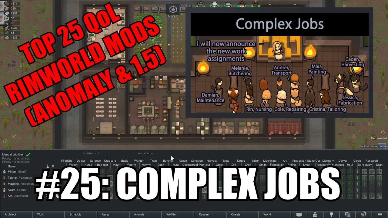 [Top 25 RimWorld Mods] #25: Complex Jobs - YouTube