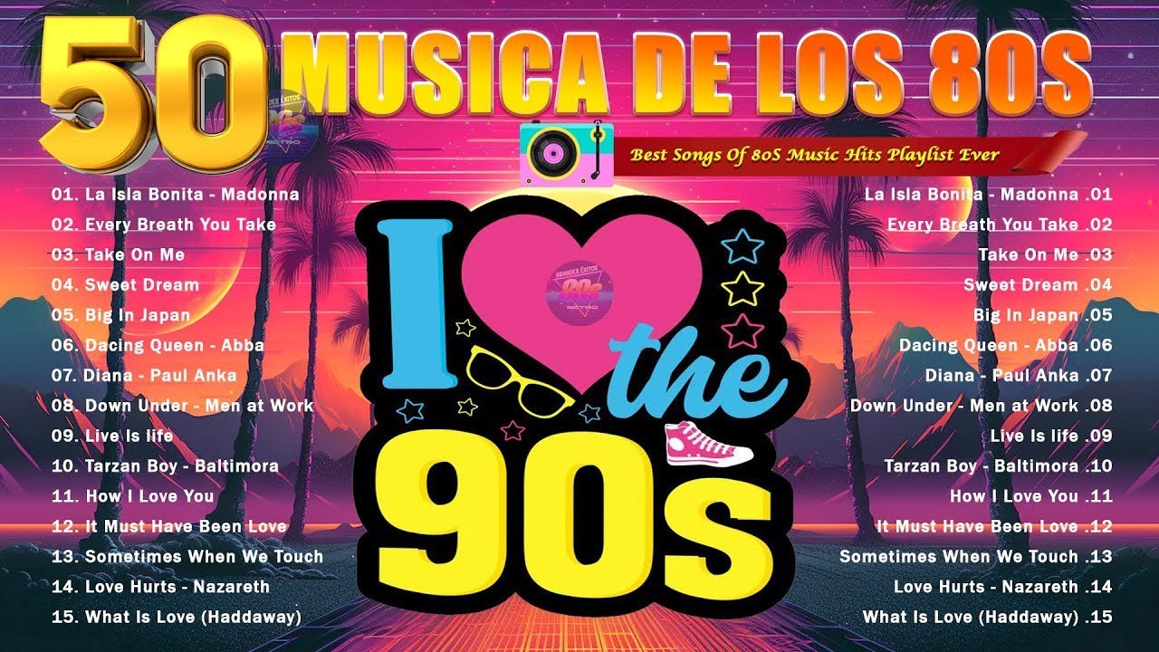 Los Mejores Hits De Los Años 80 En Inglés - Éxitos Legendarios De Los ...