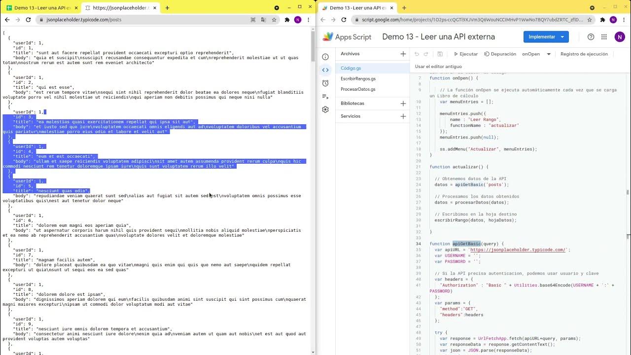 Leer una API externa con Apps Script en una planilla - YouTube