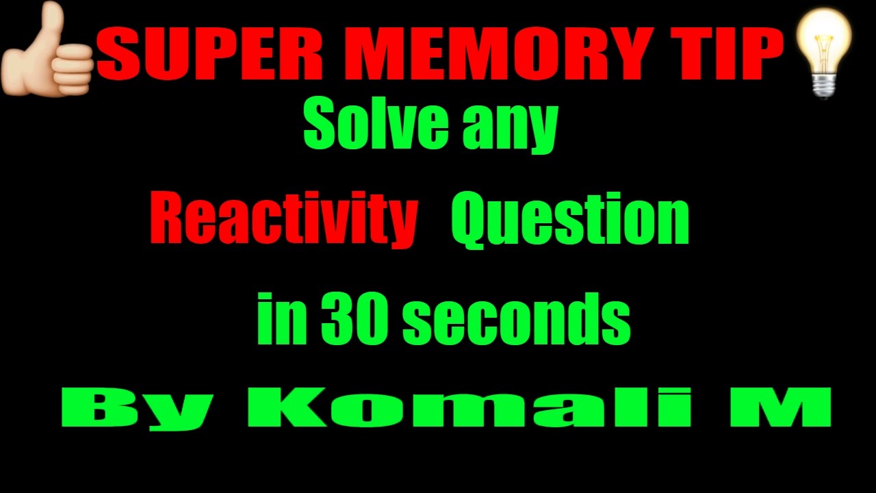 Trick to remember Reactivity Series - YouTube