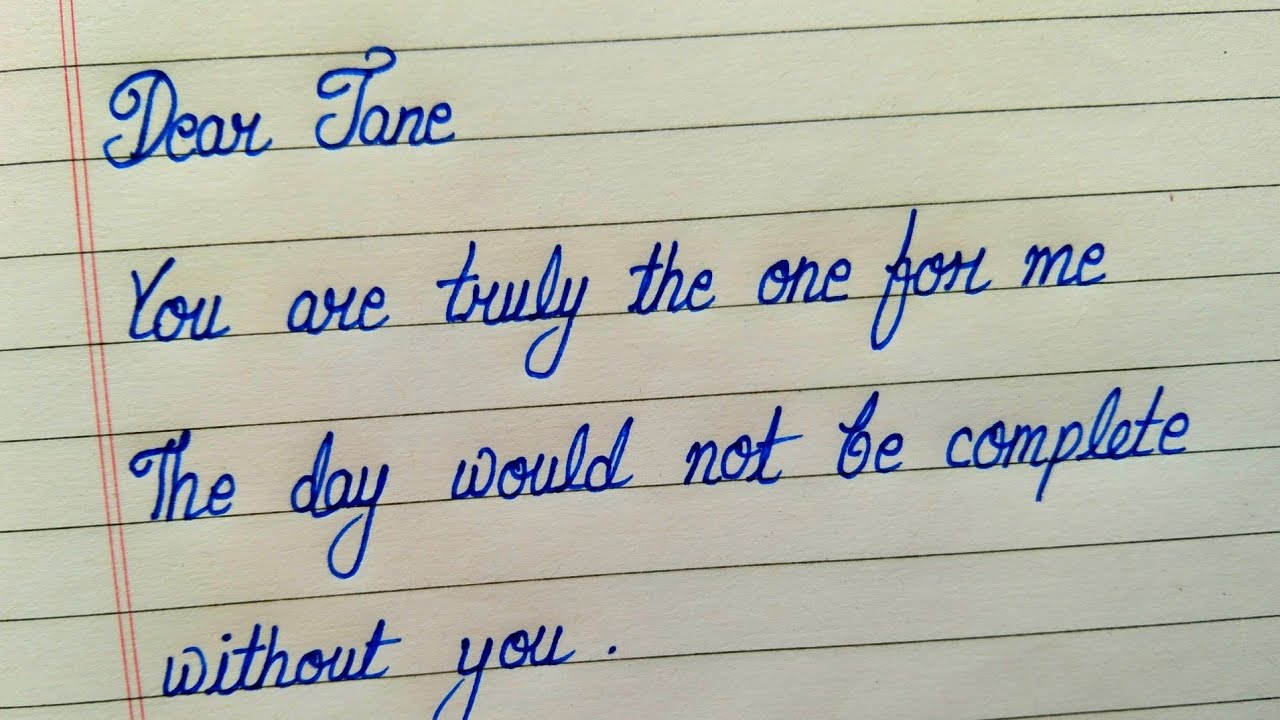 Love letter in cursive handwriting || How to write love letter in ...