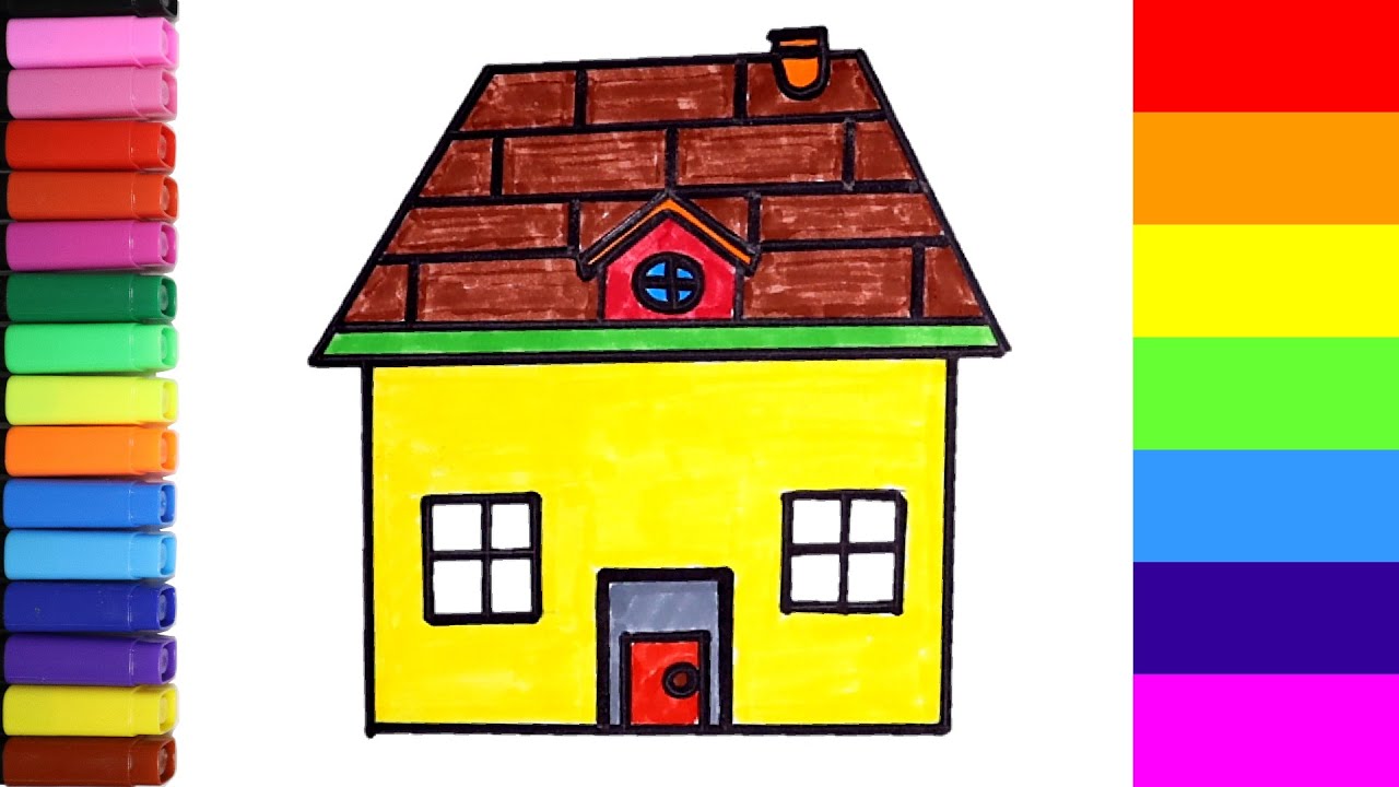 How to Color a Cute Hut for kids Fun for kids - Interesting Drawings ...