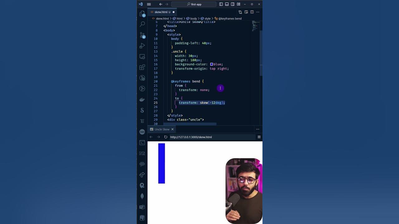 Learn How To Skew An Html Element Using Css With Animation Codingmemes Coding Codememes 