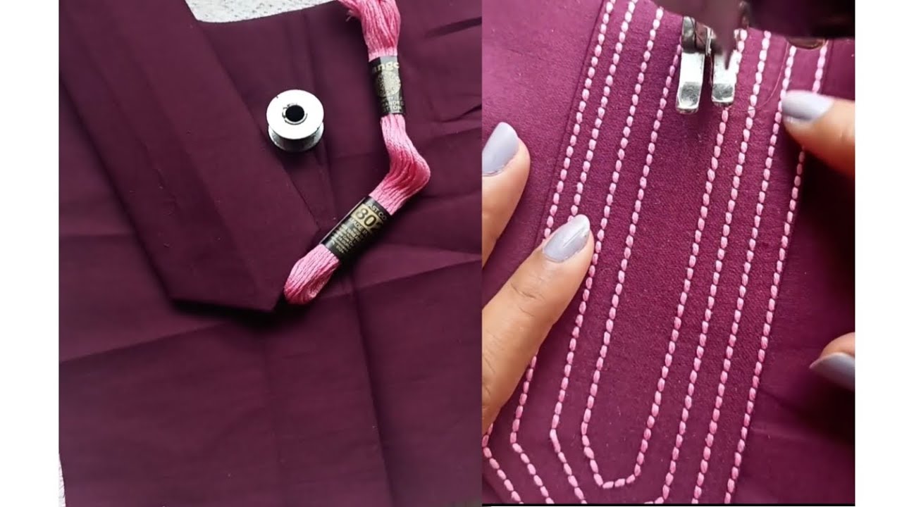 Neck design/Embroidery thread s neck design bnaye/simple neck design/# ...