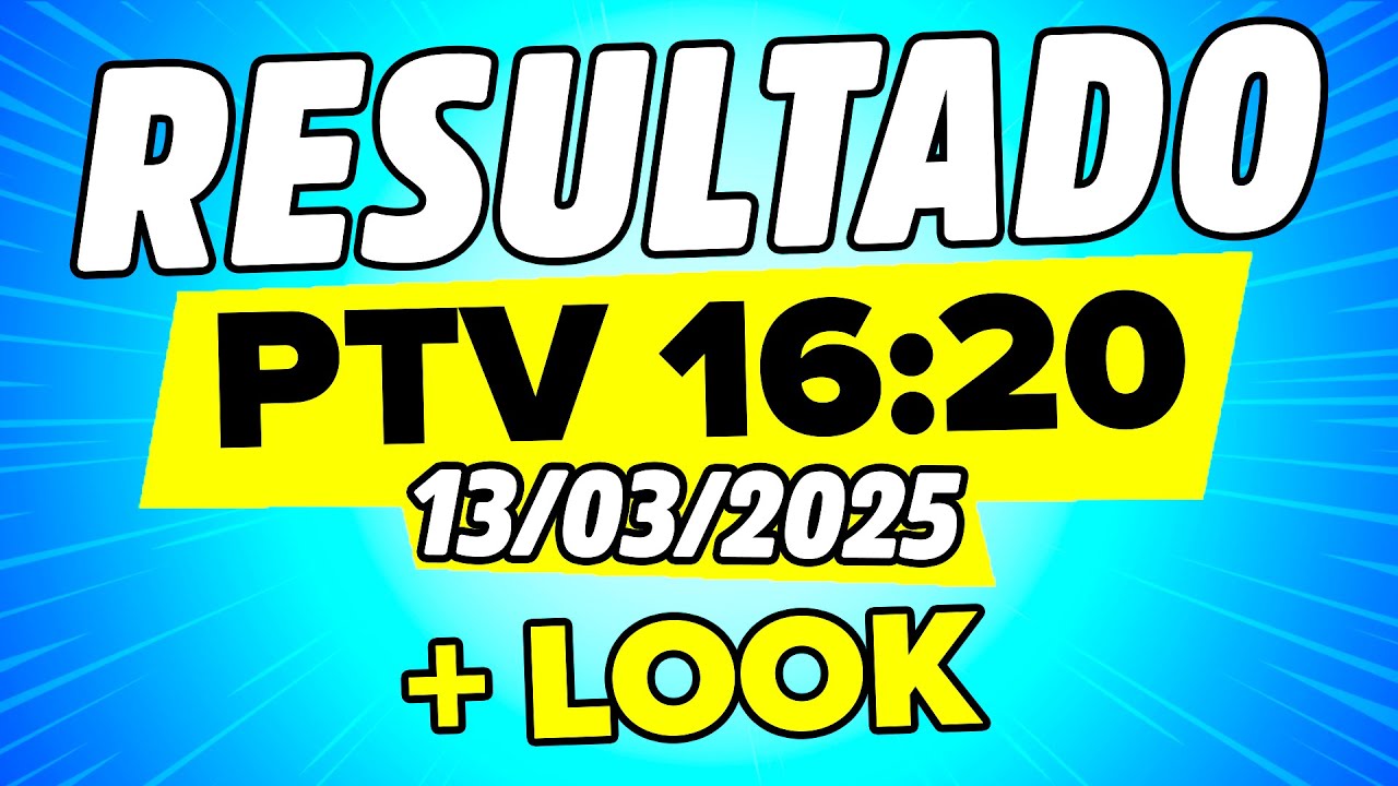 RESULTADO - Jogo do bicho ao vivo - PTV 16:20 13/03/2025 - YouTube