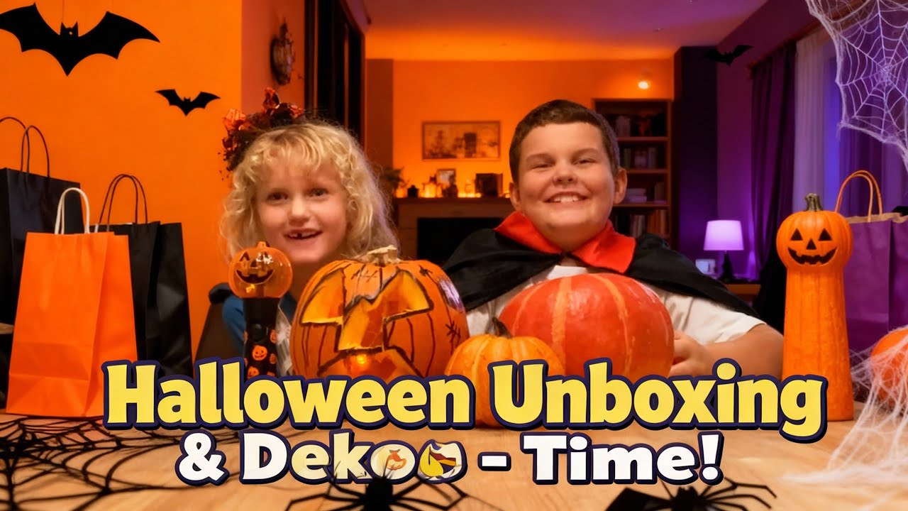 Unboxing Halloween-Sachen mit Mark & Emilia 👻 - YouTube