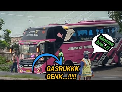 APES!!!!! BUS ARRAYA TRANS GASRUK DI JALAN PANTURA BABAT - YouTube