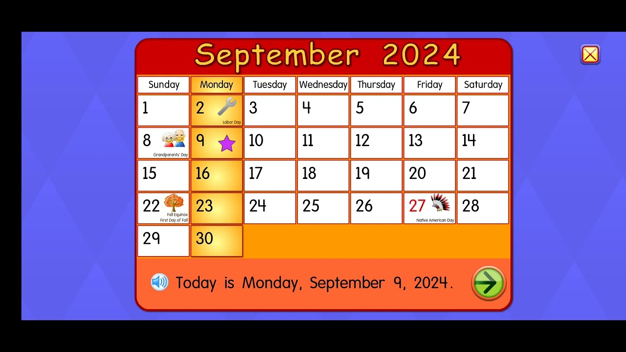 starfall calendar september 9th 2024 - YouTube