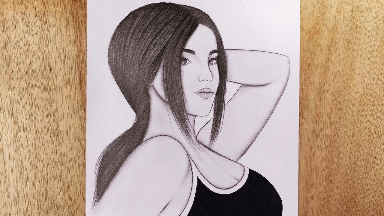 Girl drawing - pencil sketch for beginners || how to draw a girl - girl ...