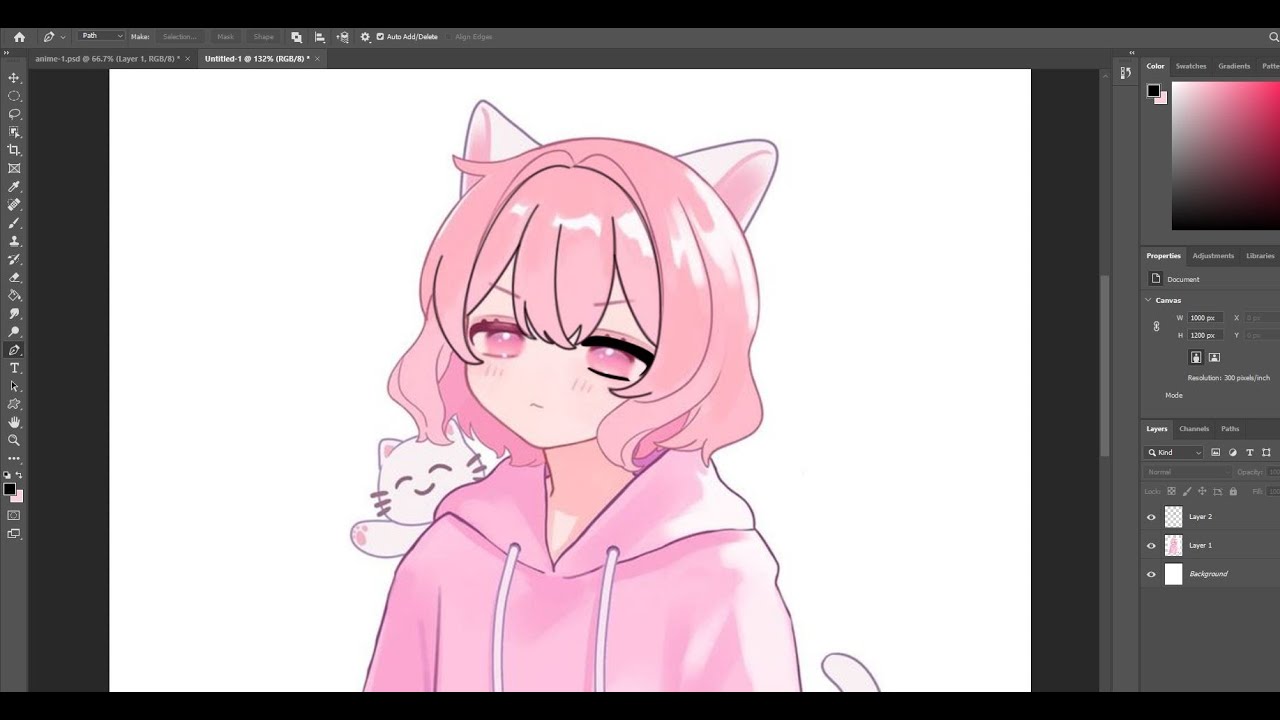 Photoshop Anime LineArt Tutorial - YouTube
