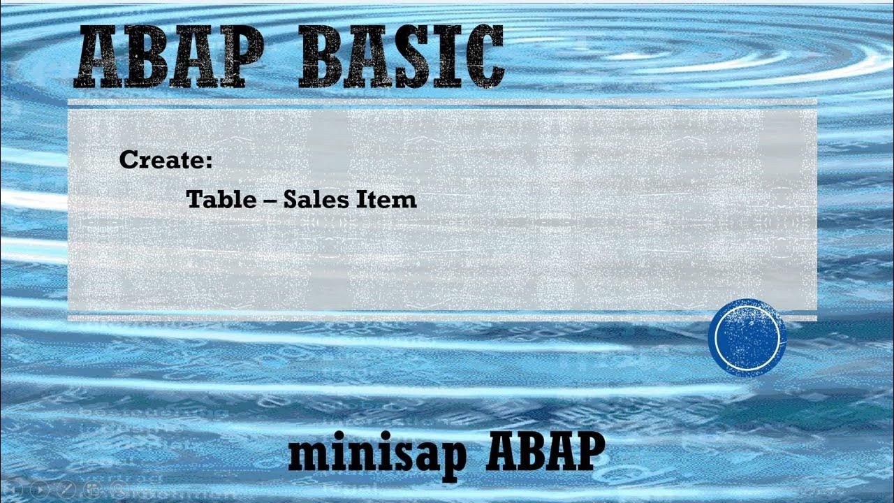 ABAP Basic - Create Table Sales Item - YouTube