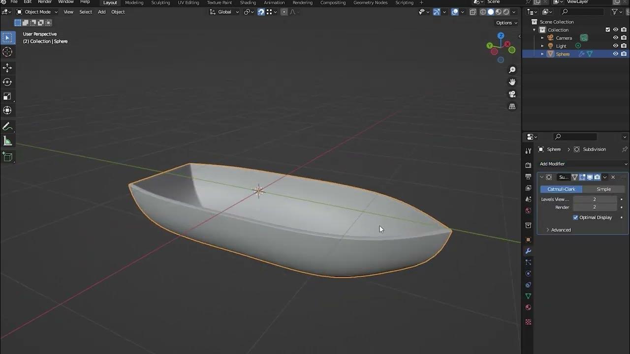 boat modeling in blender with sphere | modeling techniques for beginners | #blender # ...