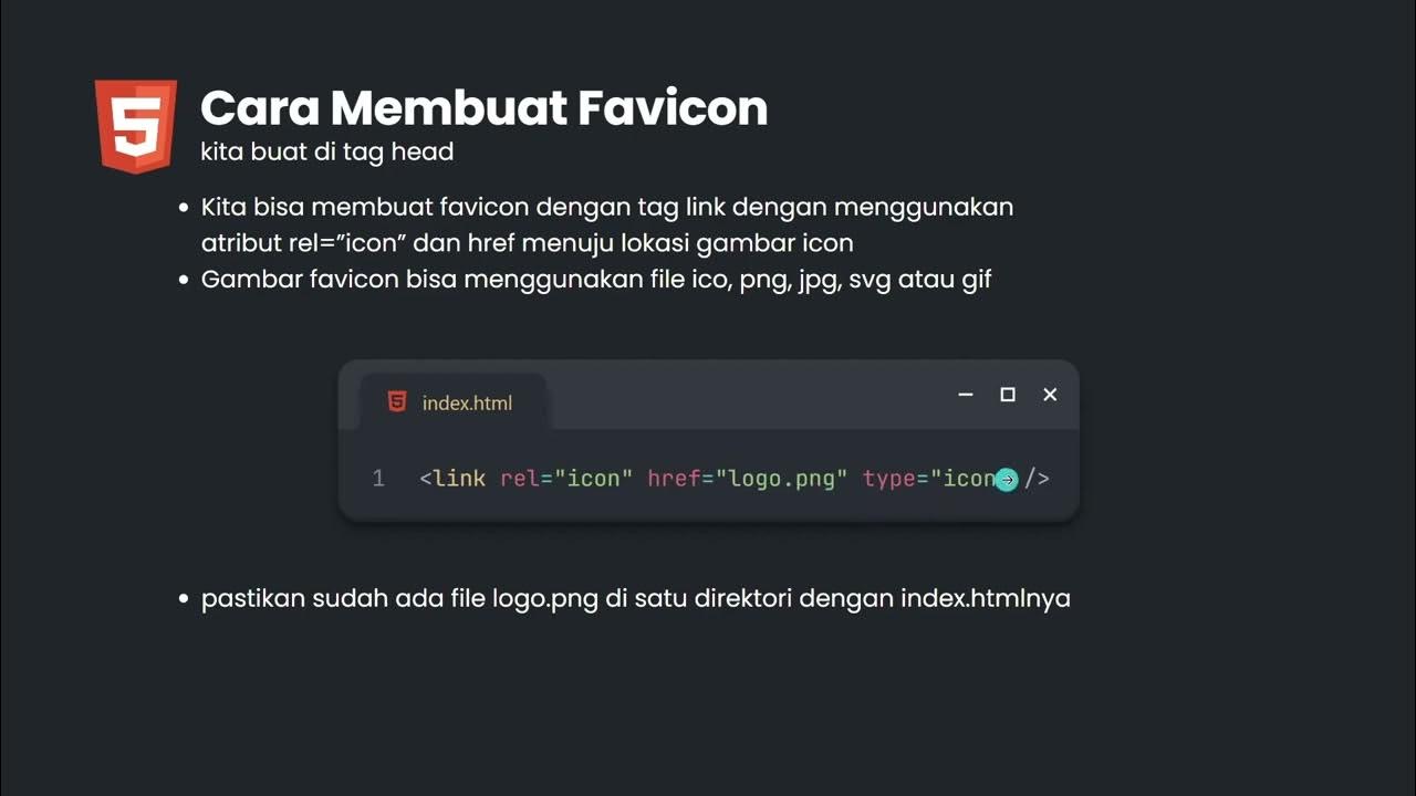 40. Favicon - Belajar HTML CSS JS untuk Pemula [2024] - YouTube