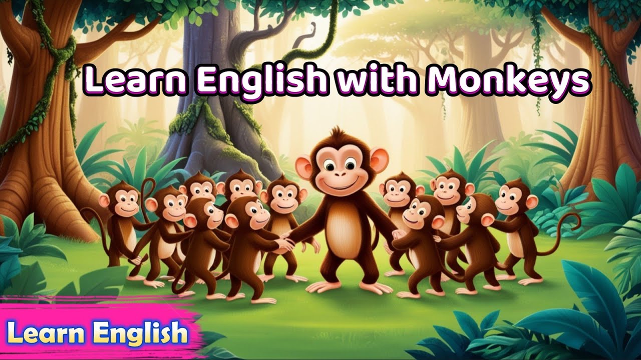 🎙️ Learn English in a Fun Way with Monkeys! 🐒 | English Learning ...