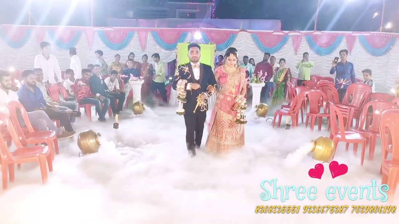 cold Pyro / wedding dry ice entry / fog entry / cold fire in reception ...