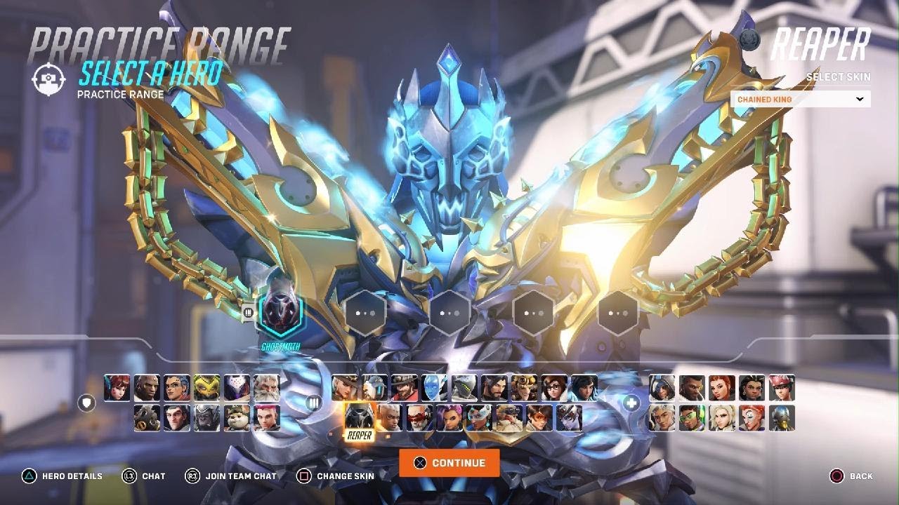 [PS5] Chained King Reaper skin Gameplay [Golden Gun] - Overwatch 2 ...