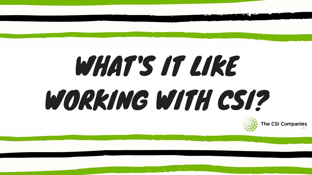 What's it like working with CSI? - YouTube