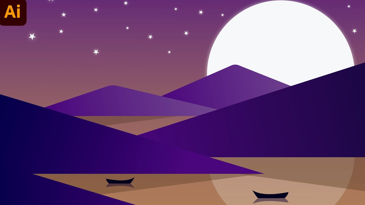 HOW TO CREATE Simple & Beautiful Landscape | Illustrator CC Tutorial -# ...