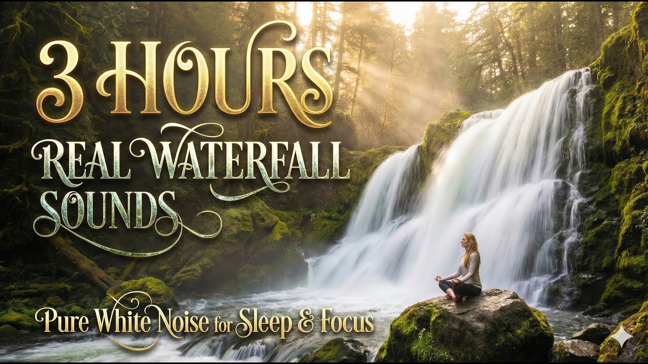 3 Hours of Real Waterfall Sounds 🌊 Pure White Noise for Sleep & Focus ...