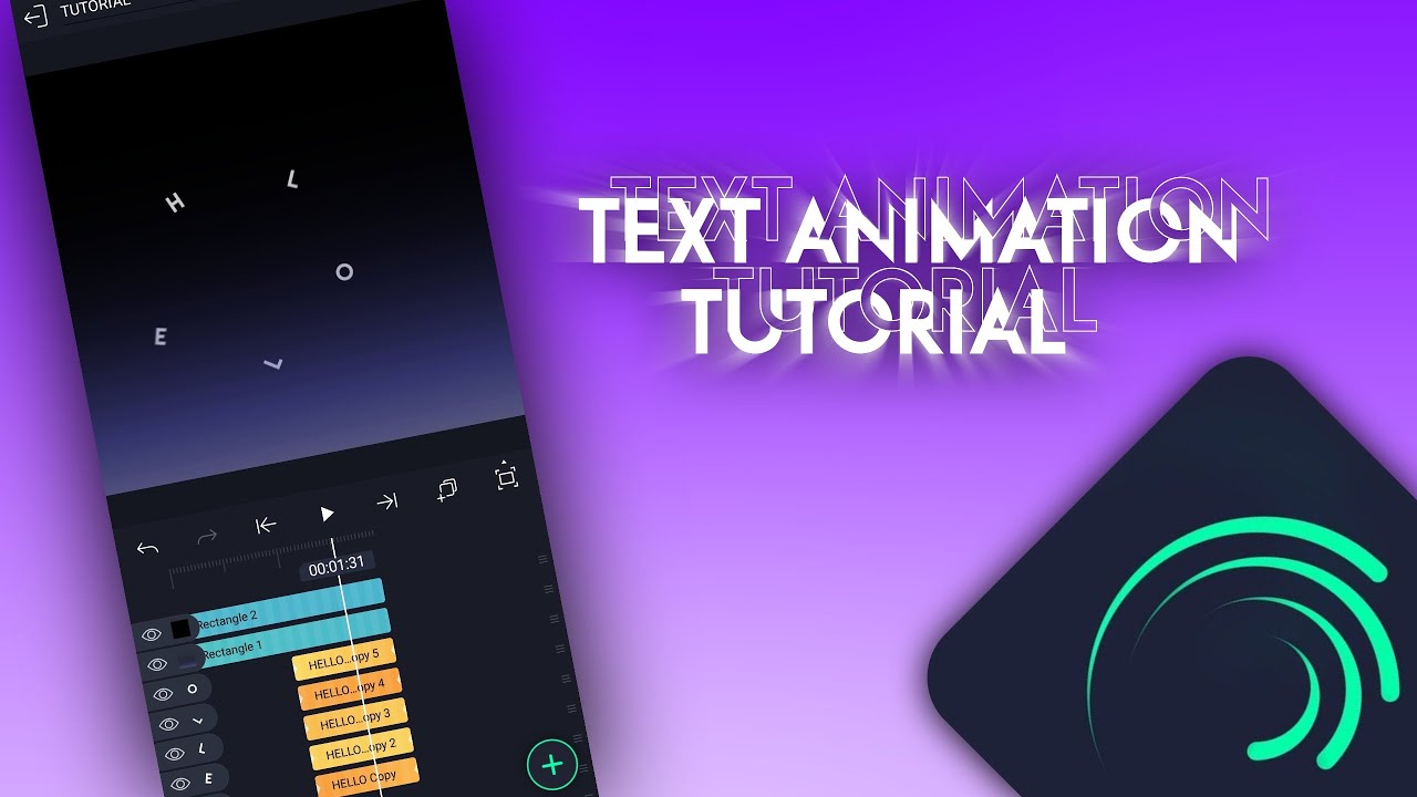 TEXT ANIMATION TUTORIAL - ALIGHT MOTION - YouTube
