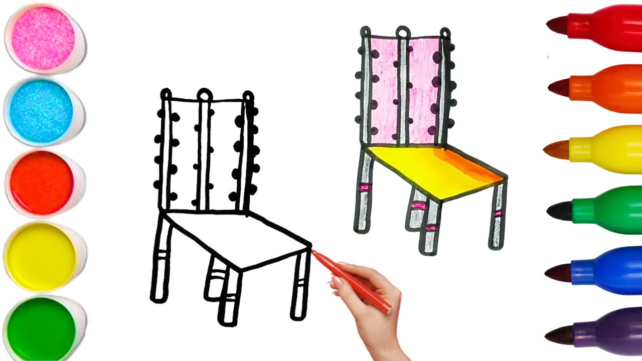 How To Draw cute Chair Drawing, Painting & Coloring For Kids and ...