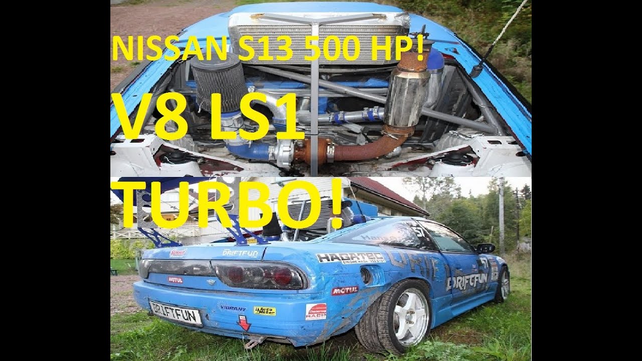 Nissan S13 V8 LS1 Turbo WTF Edition - YouTube