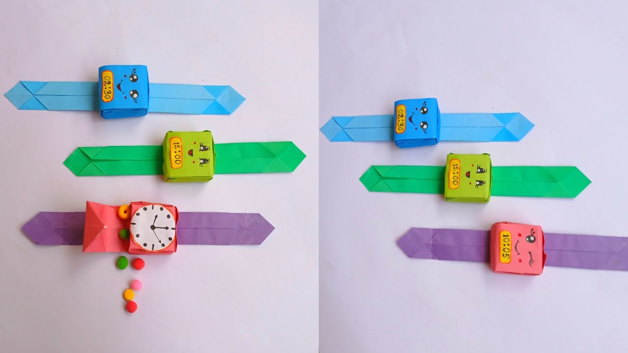 How to make paper Hand watch with box | Origami Paper Hand watch | DIY ...