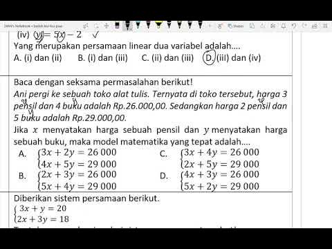 membuat model matematika dalam bentuk SPLDV jika diberikan sebuah soal cerita - YouTube
