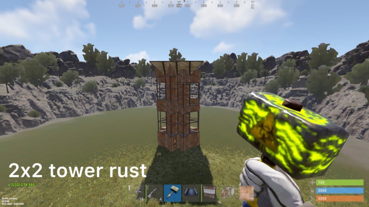 2x2 вышка для Гигантского Экскаватора в Rust - YouTube