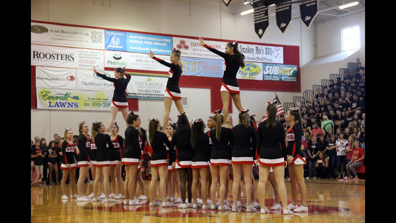 Vista RIdge Cheer 1st Pep Rally Sept 9 2016 - YouTube